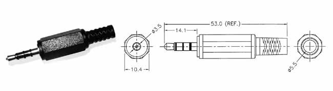 JACK STIK 4 POL 3,5MM - Jack stik - Vejle R.C. Elektronik