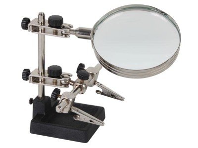 Hjælpende hånd - Holder med 2 næb og lup - Skruestik og printholdere ...